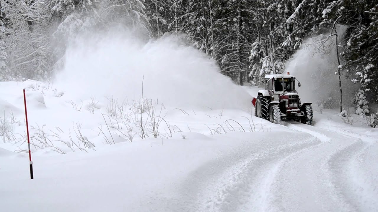 IH 1246 Tractor with snowblower - YouTube