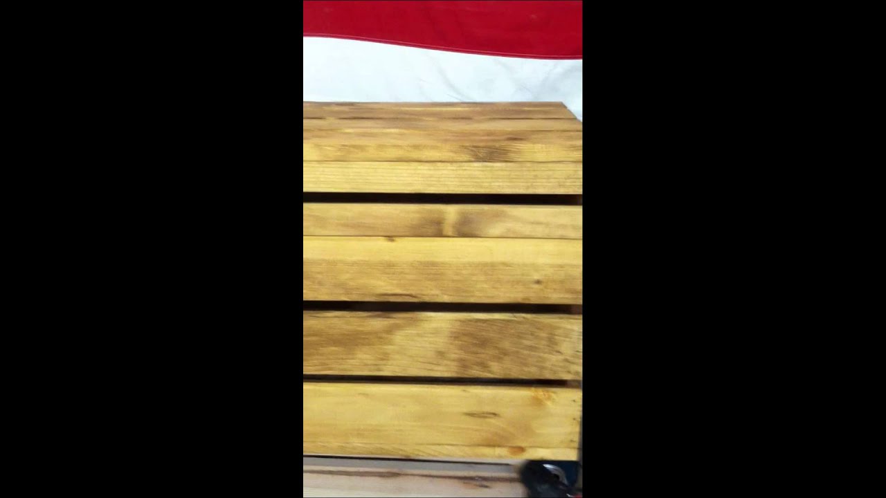 Wood Crate Box with Hinges and Latch Storage Solution - YouTube