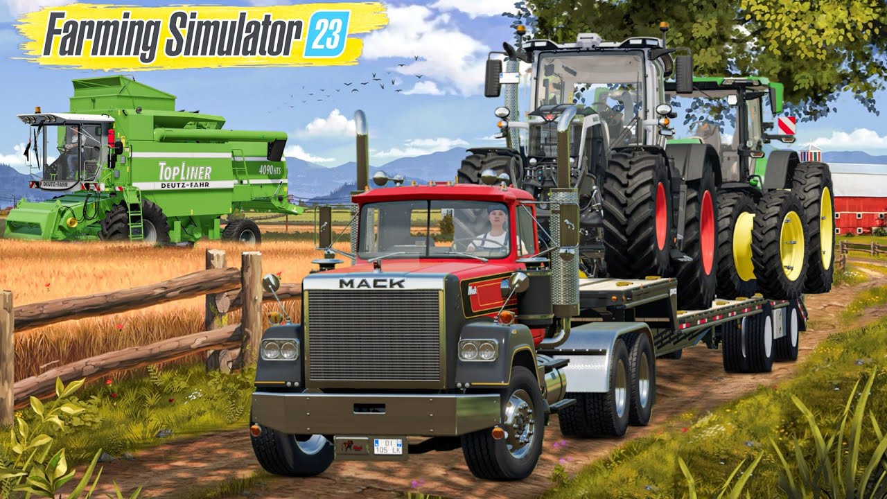 Massey & John Deere Tractor Transport With Truck In Fs23 | Fs23 Full ...