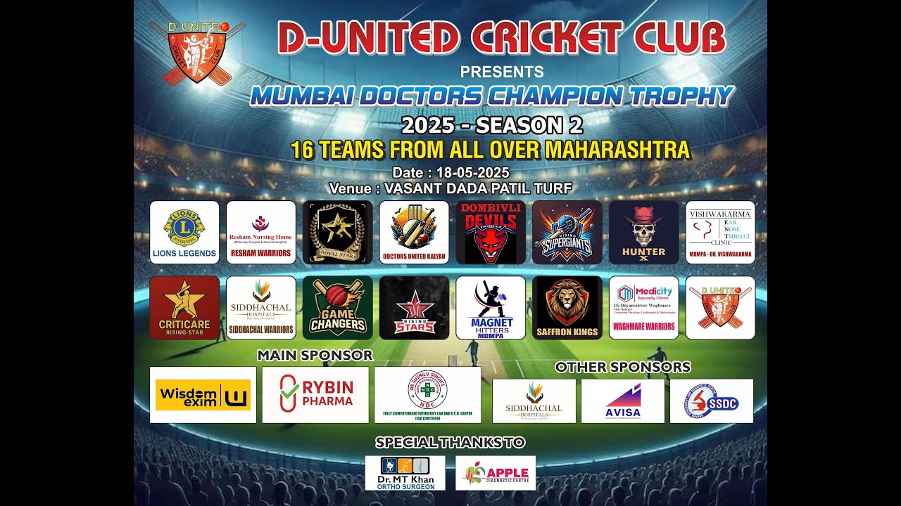 Mumbai Doctors Champions Trophy 2025 - Season 2 - YouTube
