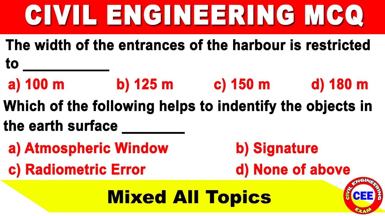 civil engineering mcq | all topics mixed mcq | civil engineering exam ...