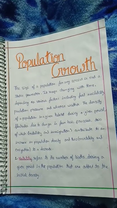 Biology project on Population class 12 part 1 - YouTube