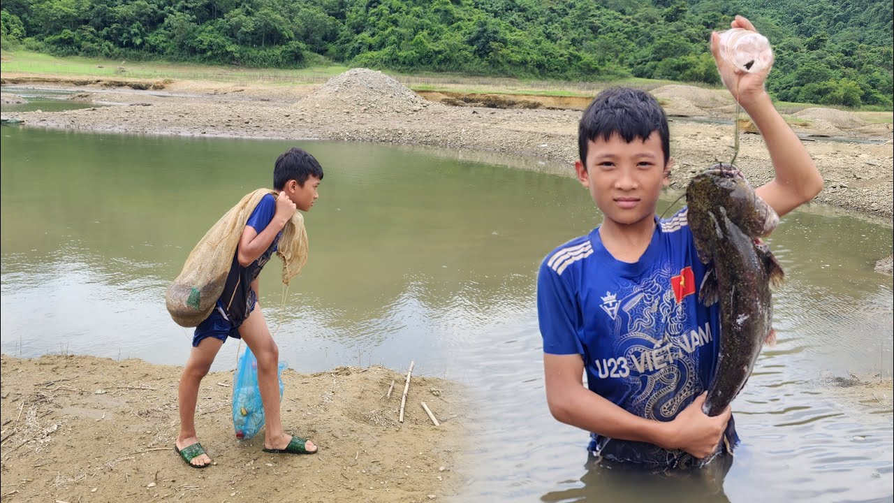 The highland boy makes a living by going down to the lake to catch fish ...