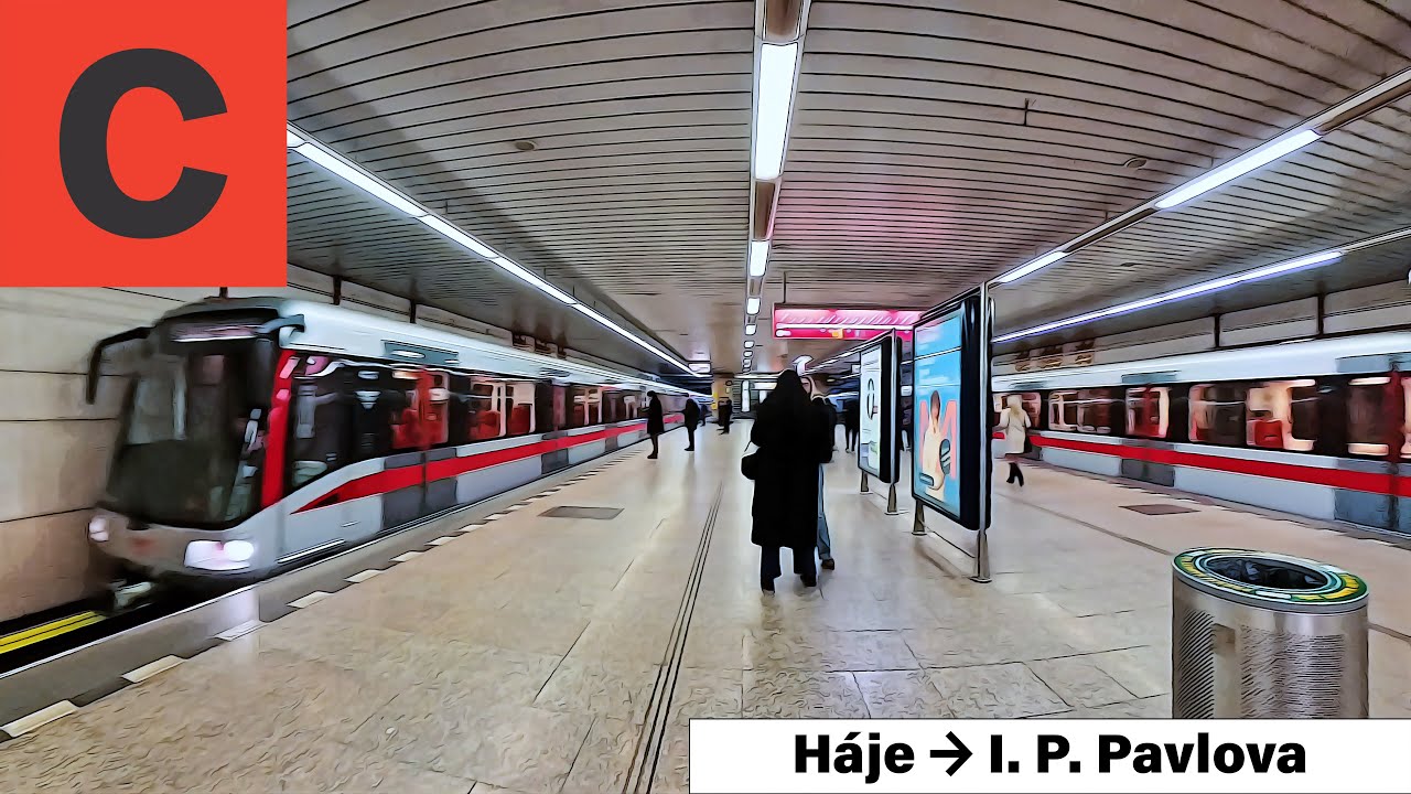 Prague Metro Line C: Háje → I. P. Pavlova - YouTube
