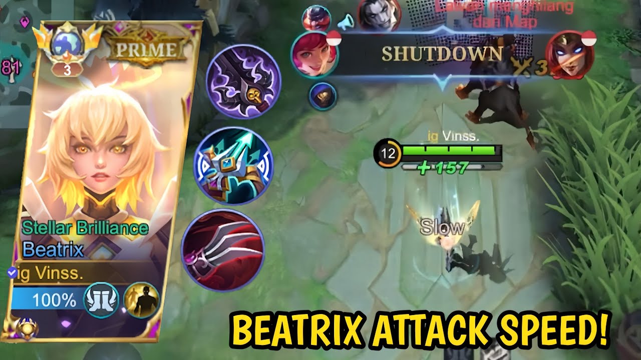 Build Beatrix Lifesteal Deras + Damage Sakit?! Build Attack Speed ...