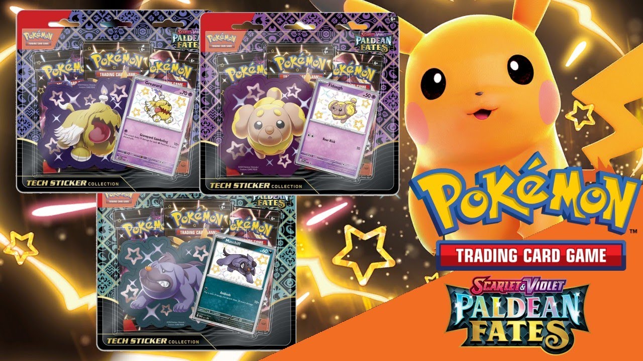 Pokémon TCG: Paldean Fates Tech Sticker Collection opening - YouTube