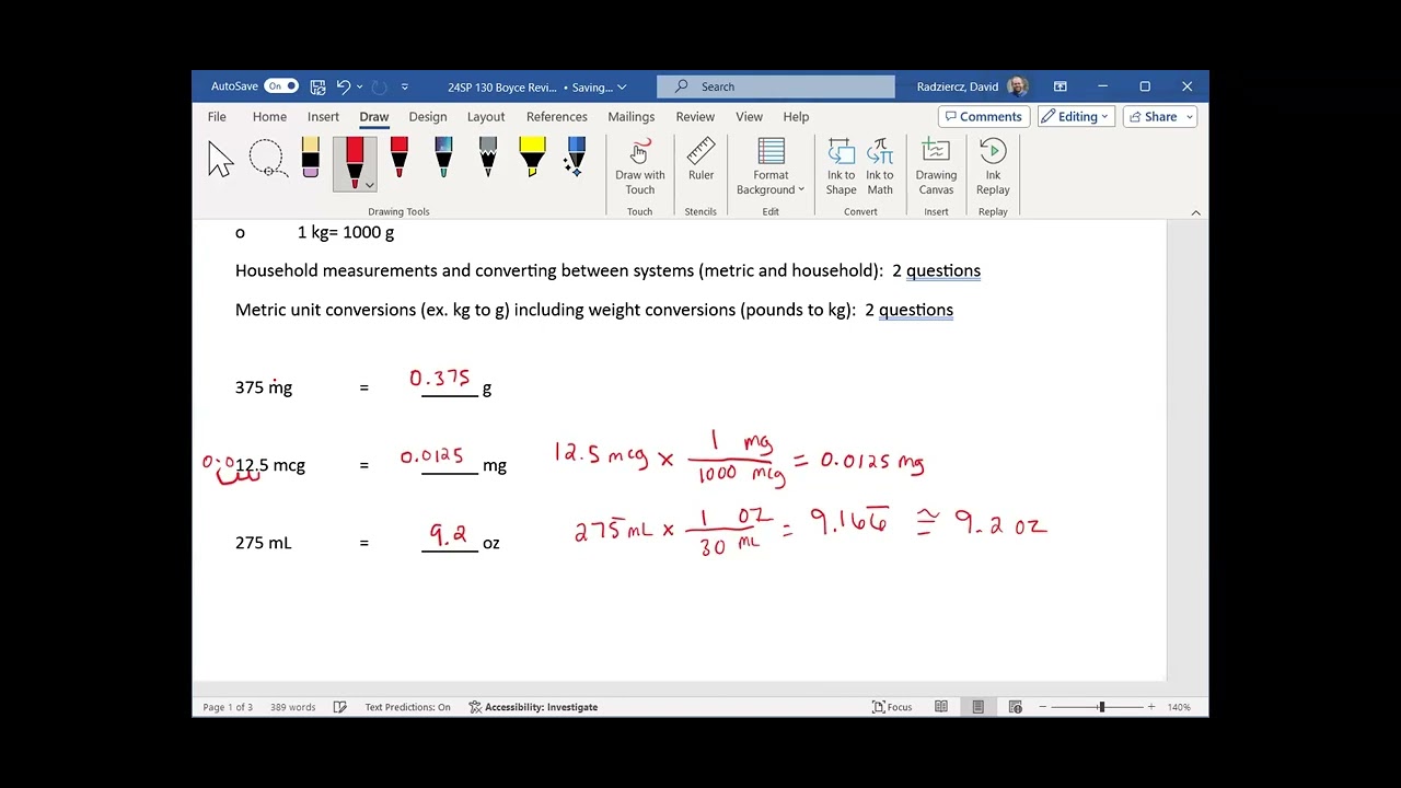 2024 Spring NUR 130 CCAC Boyce Dosage Calculation Review - YouTube