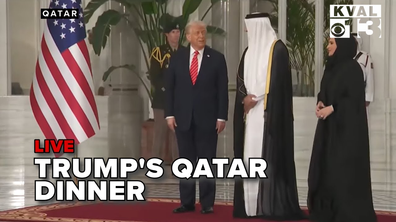 Trump's state dinner in Qatar - YouTube