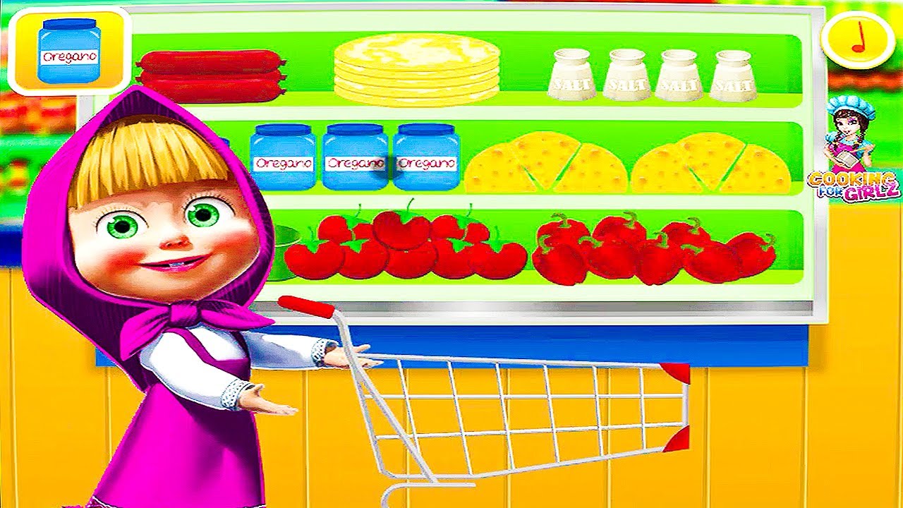 Masha Cooking Tortilla Pizza Cooking Games for Girls | Best Food Shop ...