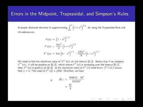 Errors In Approximate Integration - YouTube