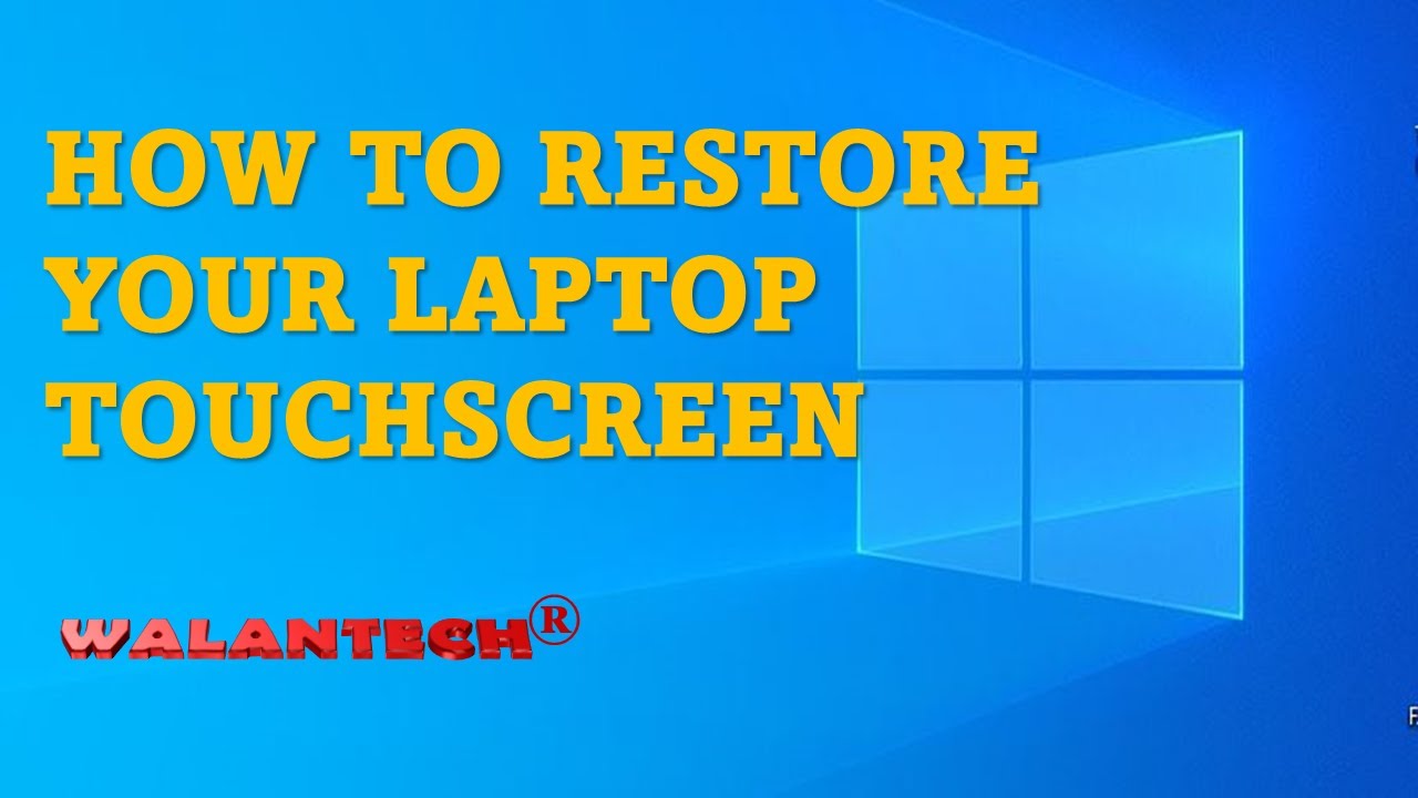 How to Restore Your Laptop Touchscreen - YouTube
