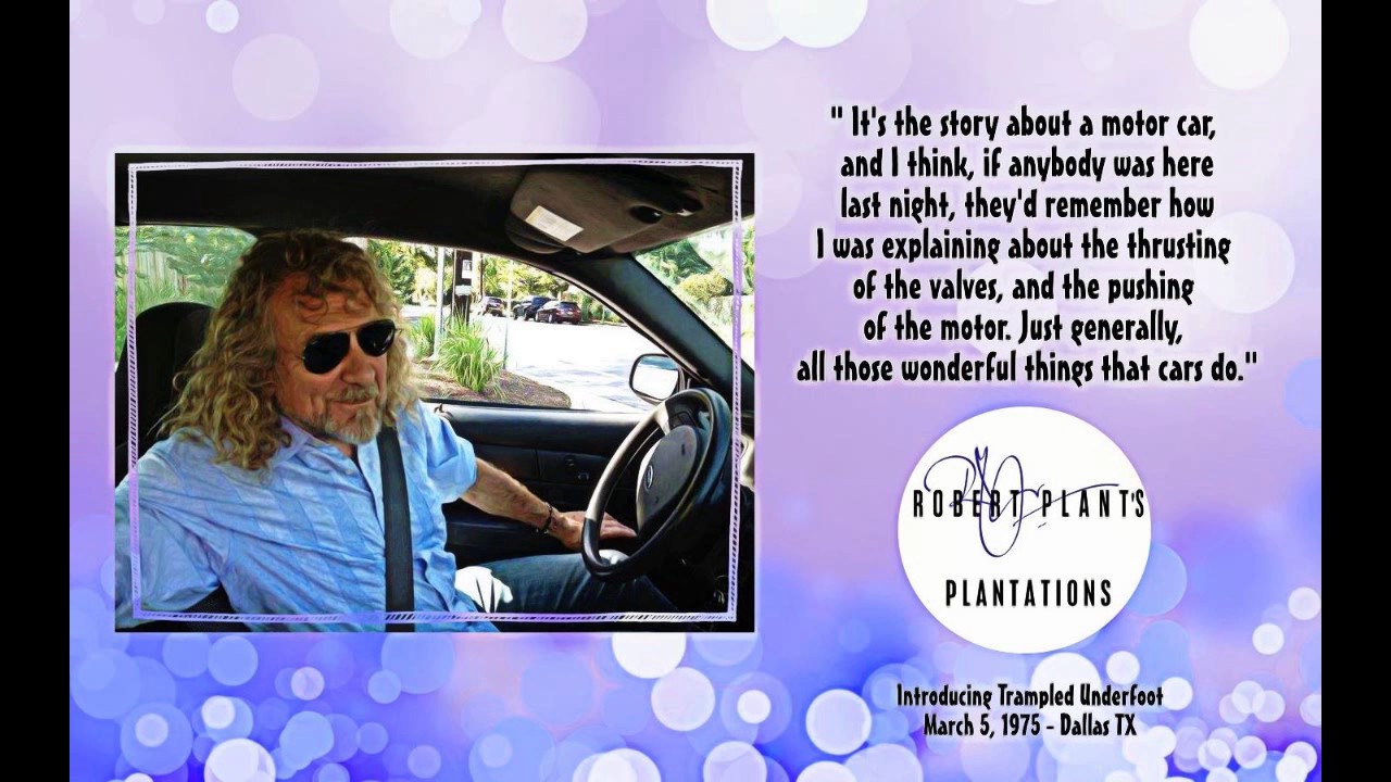 Robert Plant: He's Not Talking About Cars - YouTube