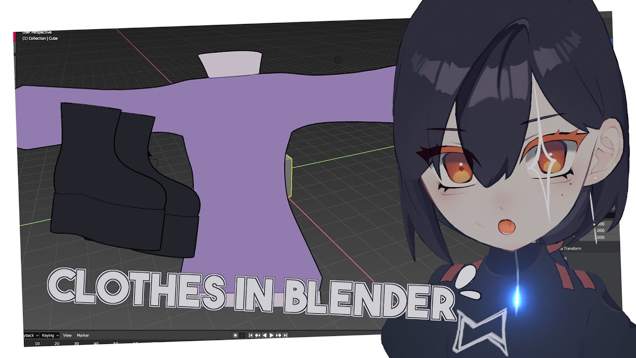 How I model clothes for Vtuber model in Blender - YouTube