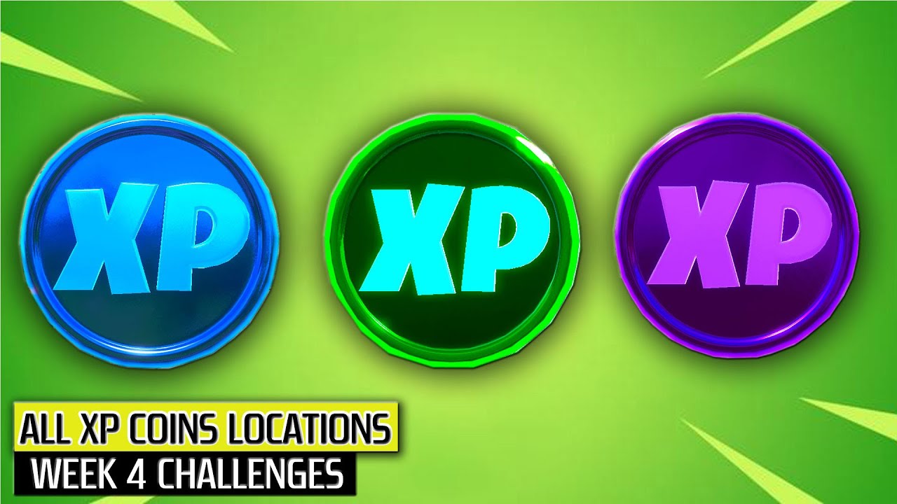 Week 4 All BLUE , GREEN & PURPLE Xp Coins Loaction! (SECRET LOCATIONS ...