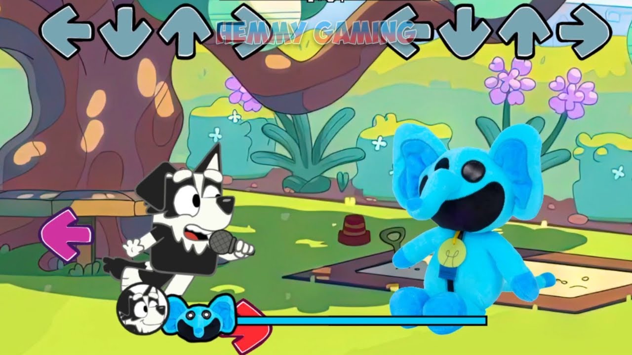 FNF Bluey, Bingo & Mackenzie vs Smiling Critters Plush Sings Can Can ...