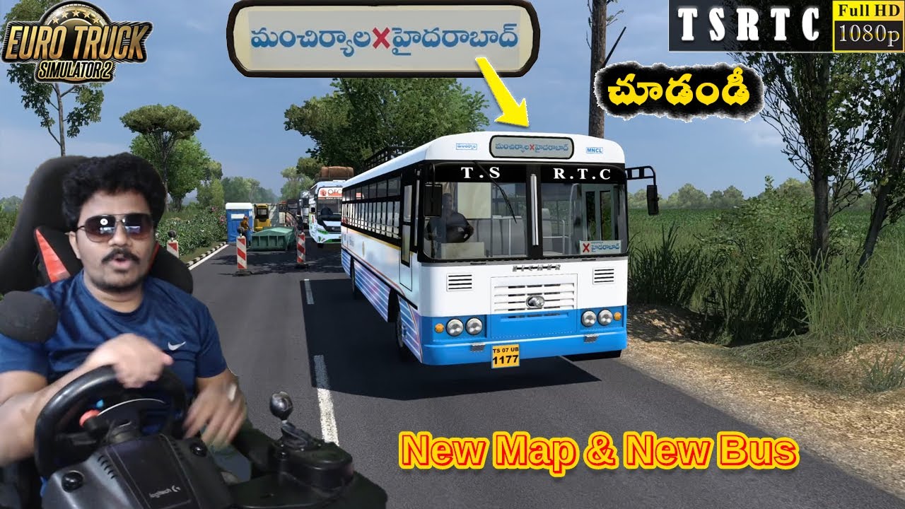 TSRTC TATA Express Manchiryal to Hyderabad Bus in New Telangana Map ...