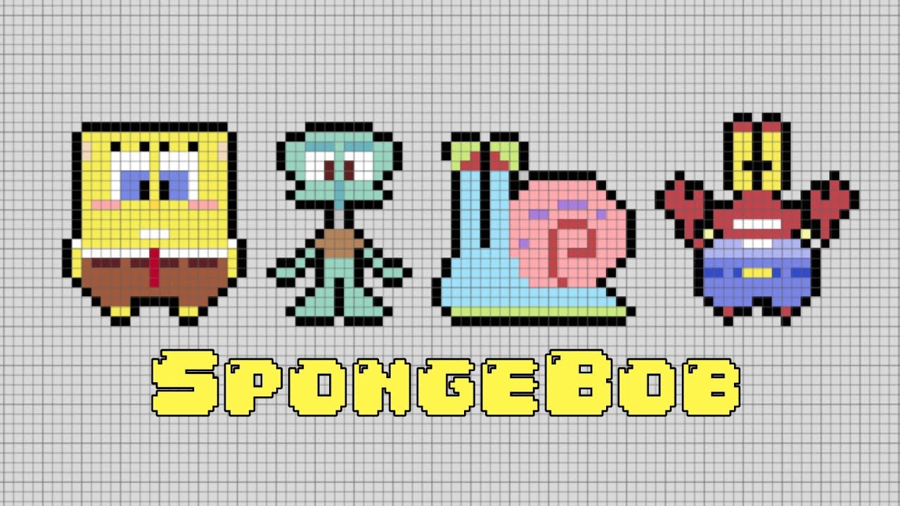 How to Draw Pixel Art For Beginners | SpongeBob SquarePants - YouTube