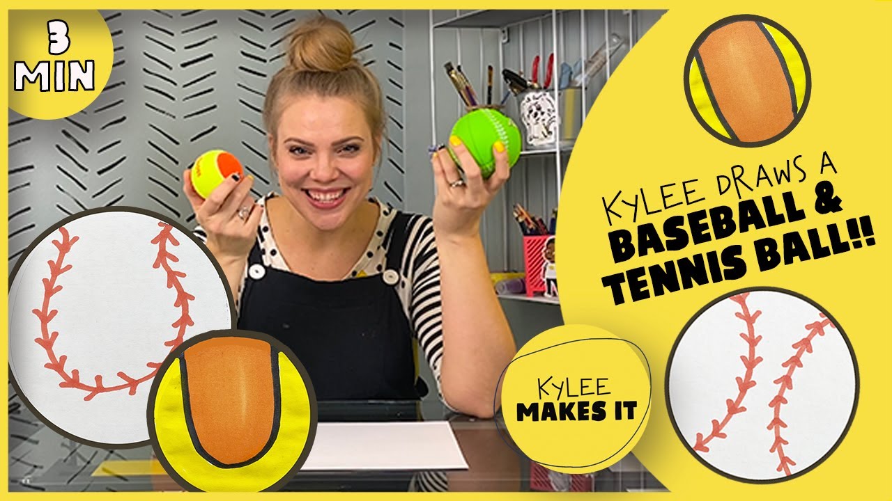 How to Draw a Baseball and Tennis Ball | Kylee Draws Sports Balls ...