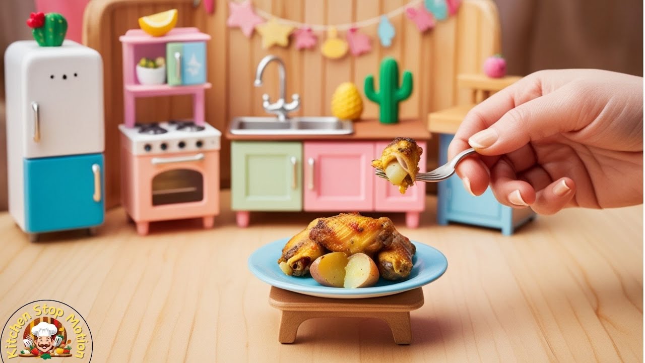 Crispy Chicken Wings Wrapped in Fried Potato | Stop Motion Cooking ...