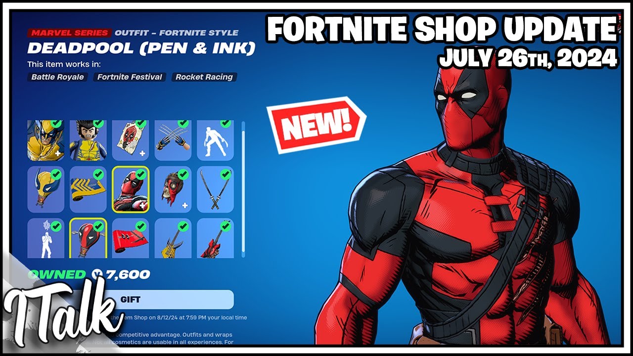 *NEW* DEADPOOL & WOLVERINE SKINS! Fortnite Item Shop [July 26th, 2024 ...