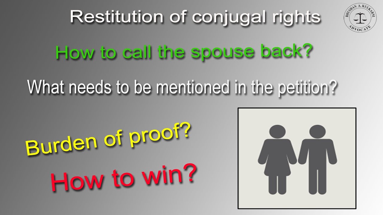 Restitution Of Conjugal Rights In English YouTube