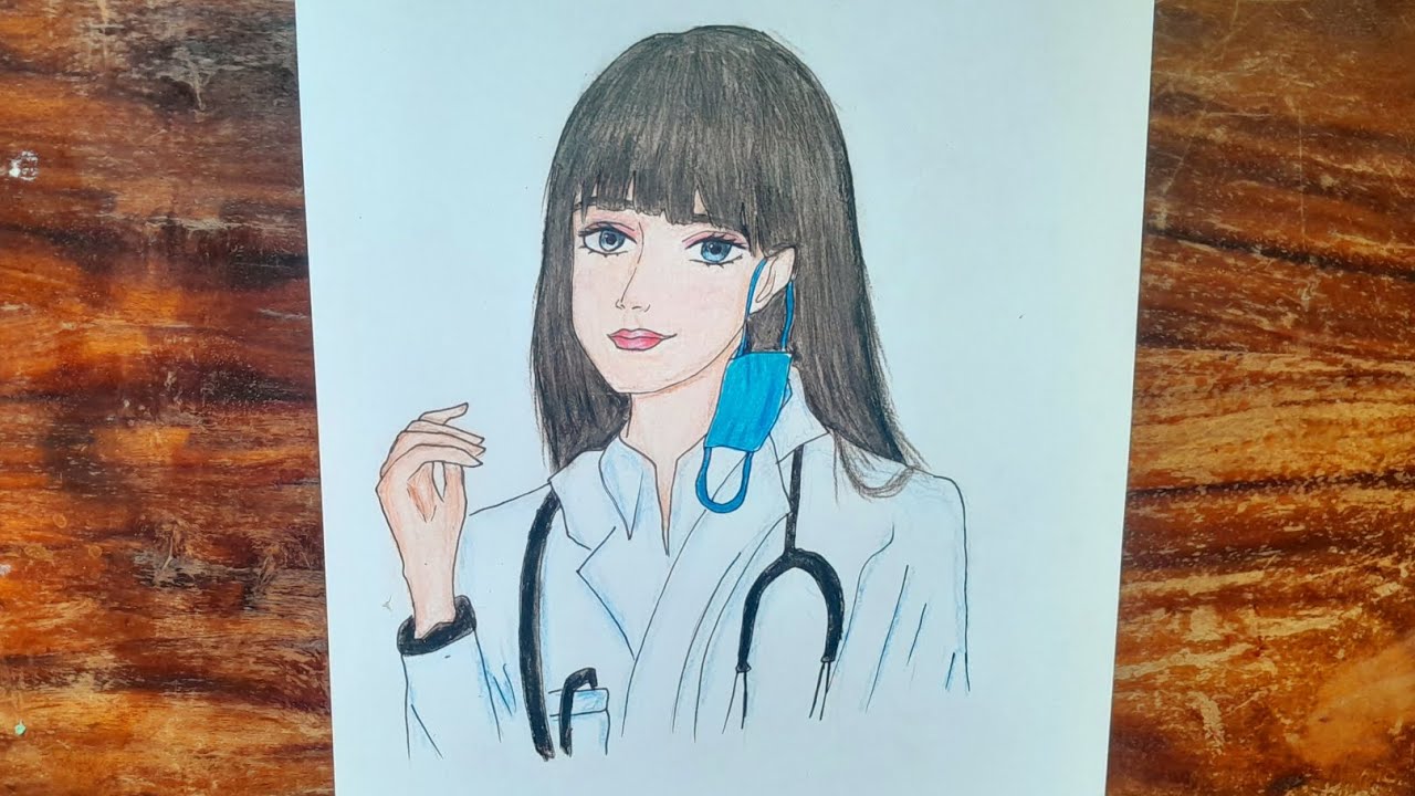 How to draw a Doctor/ step by step/Easy drawing tutorial for beginners ...