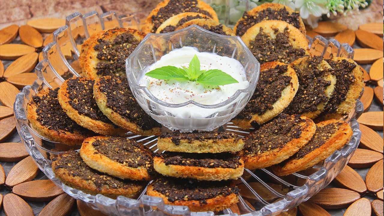 Instant Lebanese Breakfast: Crispy Zaatar Manakish and Labneh Dip - YouTube