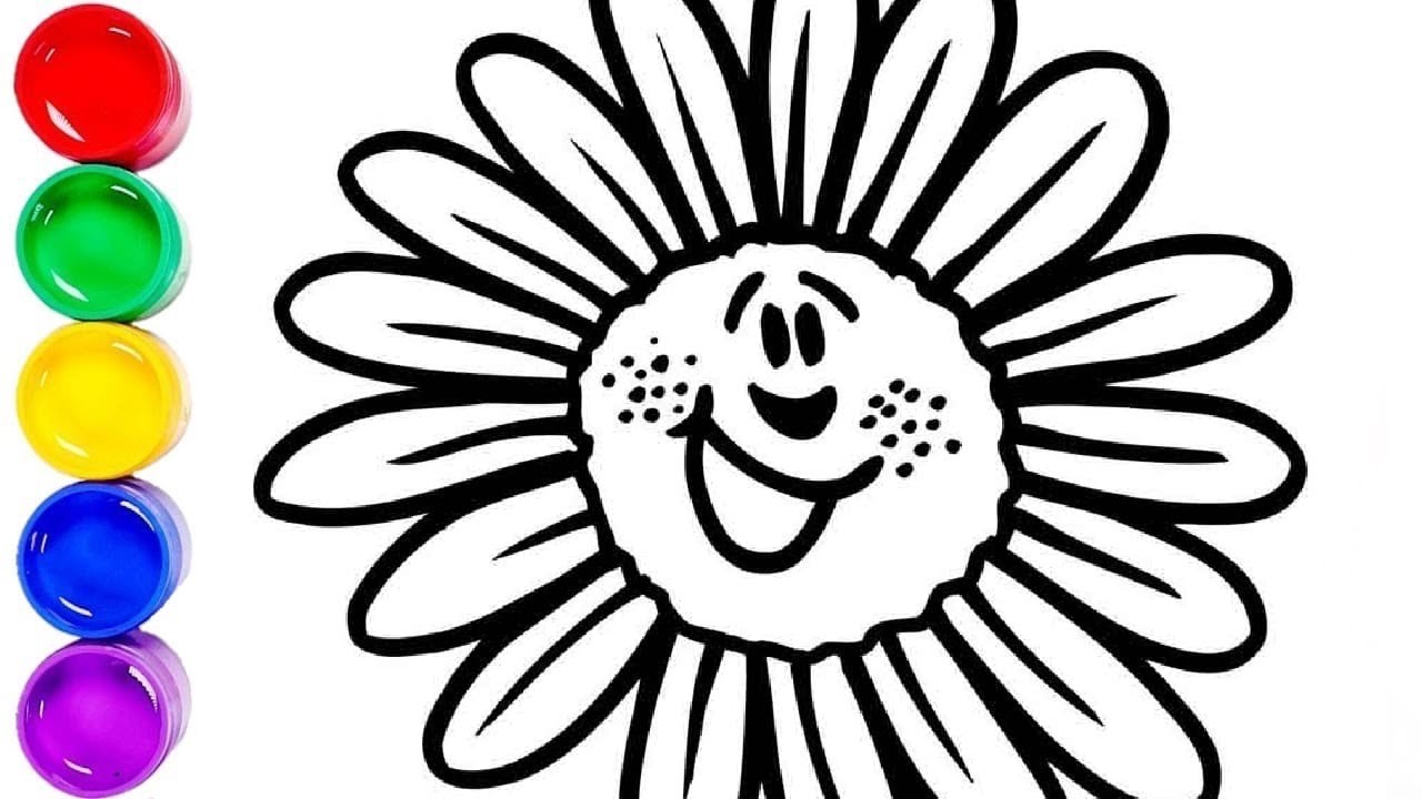 Bolalar uchun romashka rasm chizish/How to draw chamomile for kids ...