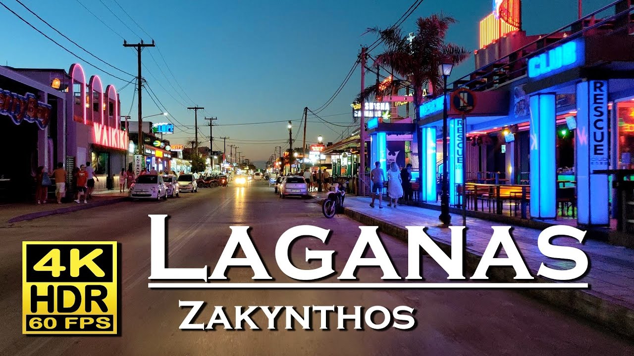 Laganas , Zakynthos in 4K 60fps HDR ( UHD ) Dolby Atmos 💖 The best ...