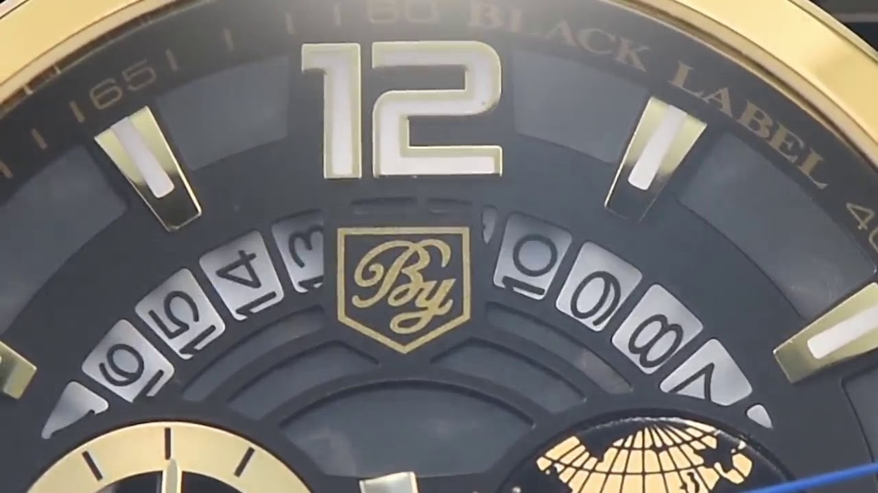 Relógio Benyar Johnnie Walker Preto e Dourado Funcional - YouTube