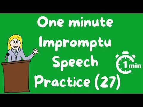 1 minute impromptu speech practice - 27 - YouTube