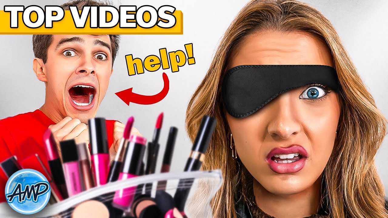 Blindfolded Makeup Challenge – Trusting Our Friends with Our Look! 💄🙈 ...
