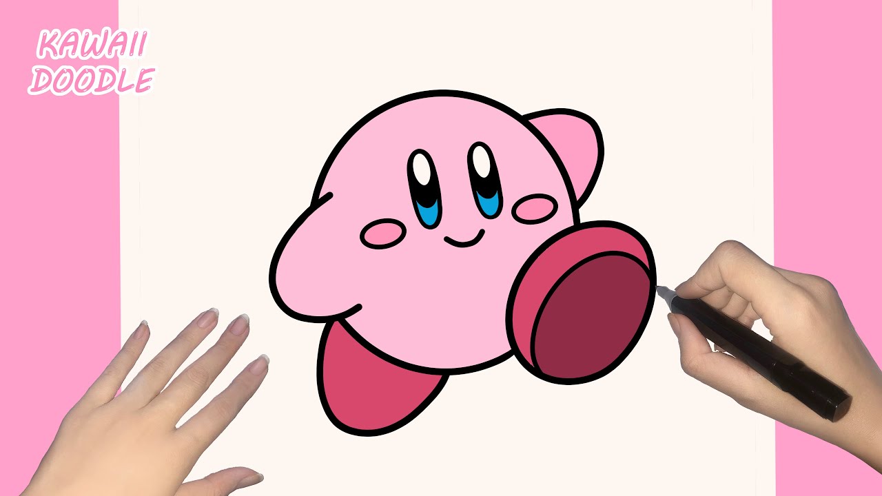 🌸HOW TO DRAW CUTE KIRBY 🎮 ~ STEP BY STEP ~ KAWAII DOODLE - YouTube