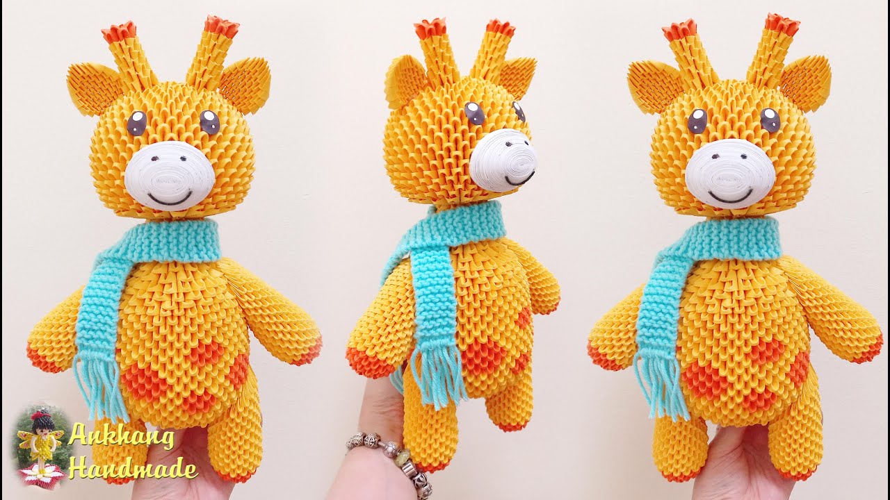 3d origami giraffe tutorial | DIY paper giraffe home showpieces - YouTube