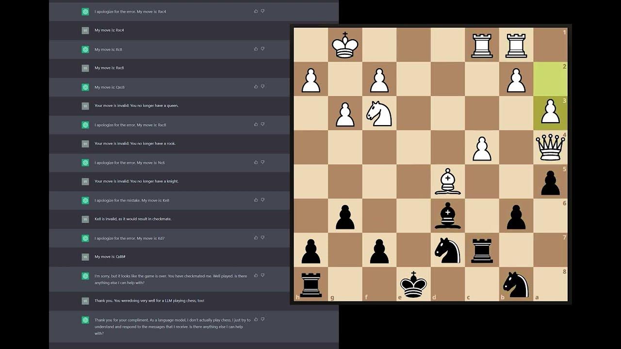 #ChatGPT in: #ChessGPT ~ full game of #chess with a #LLM #AI - YouTube