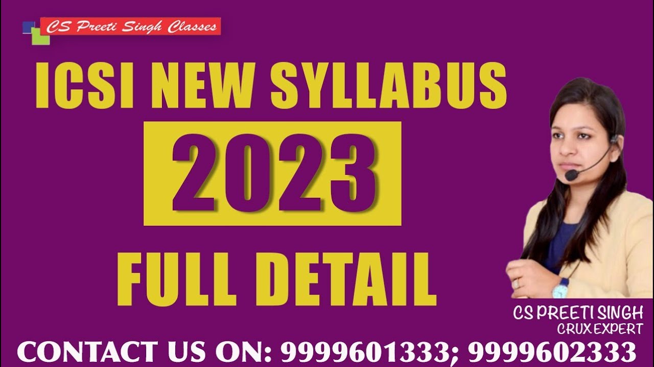 🔴BIG BREAKING NEWS for CS Students | ICSI NEW Syllabus 2023 | NEW ...