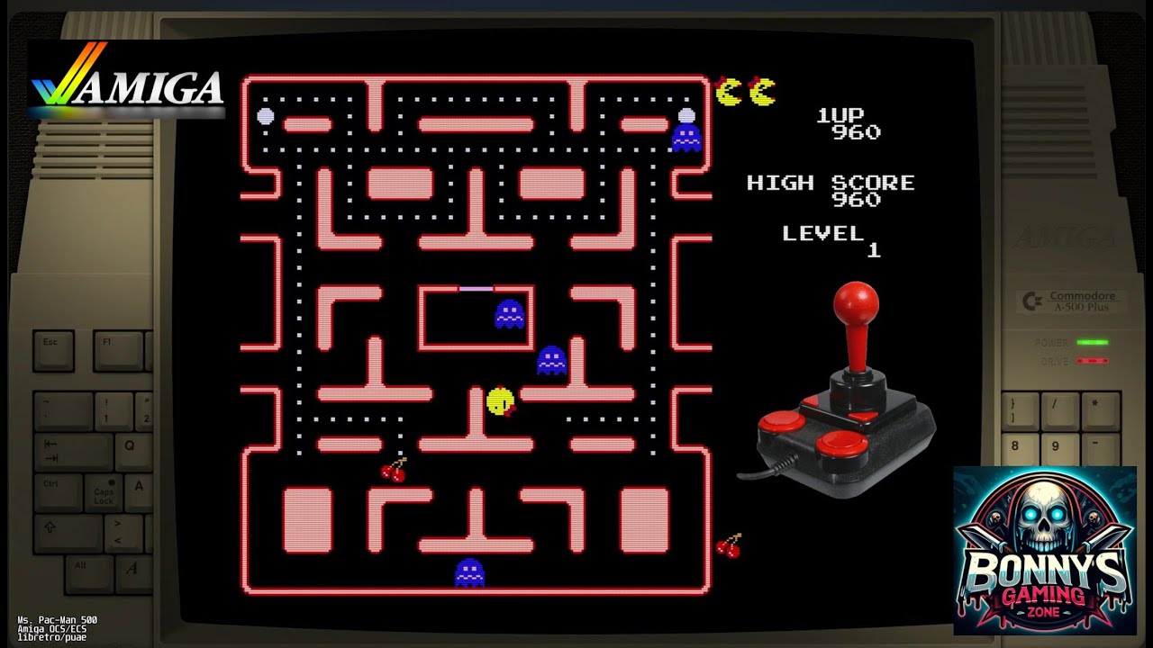 Ms. Pac-Man 500 (Amiga - jotd666 - 2021) Batocera 41 (50Hz) - YouTube