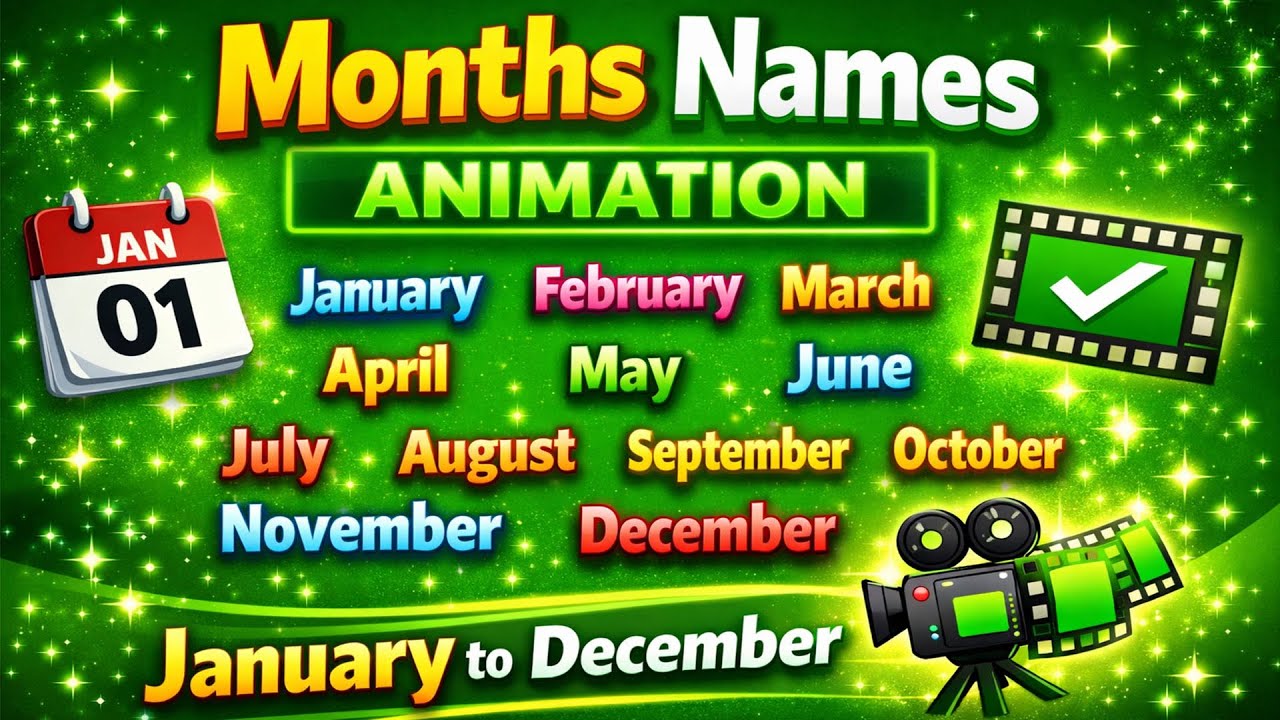 Months Names Animation | January to December | Green Screen Text FX ...
