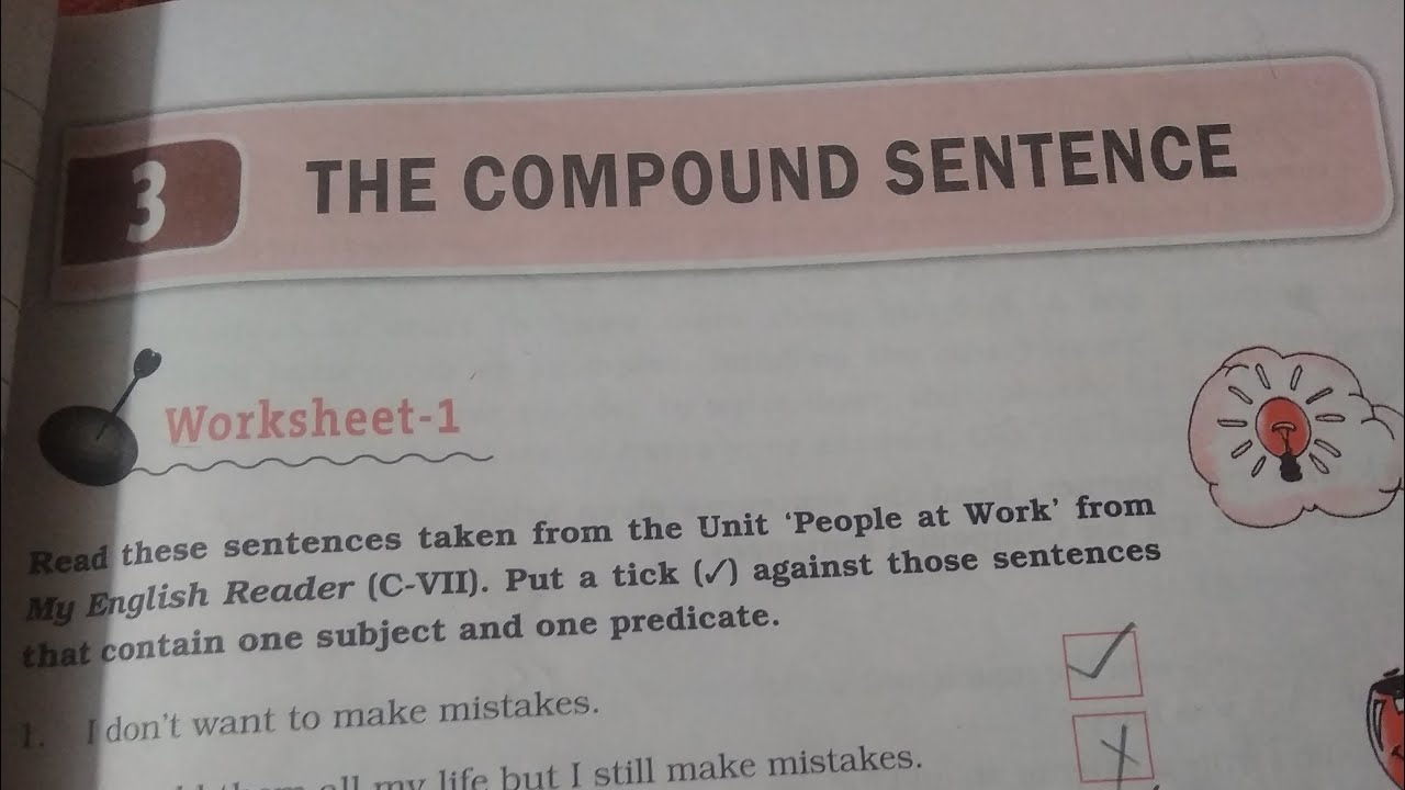 DAV school class 7 chapter 3 the compound sentence English practice ...