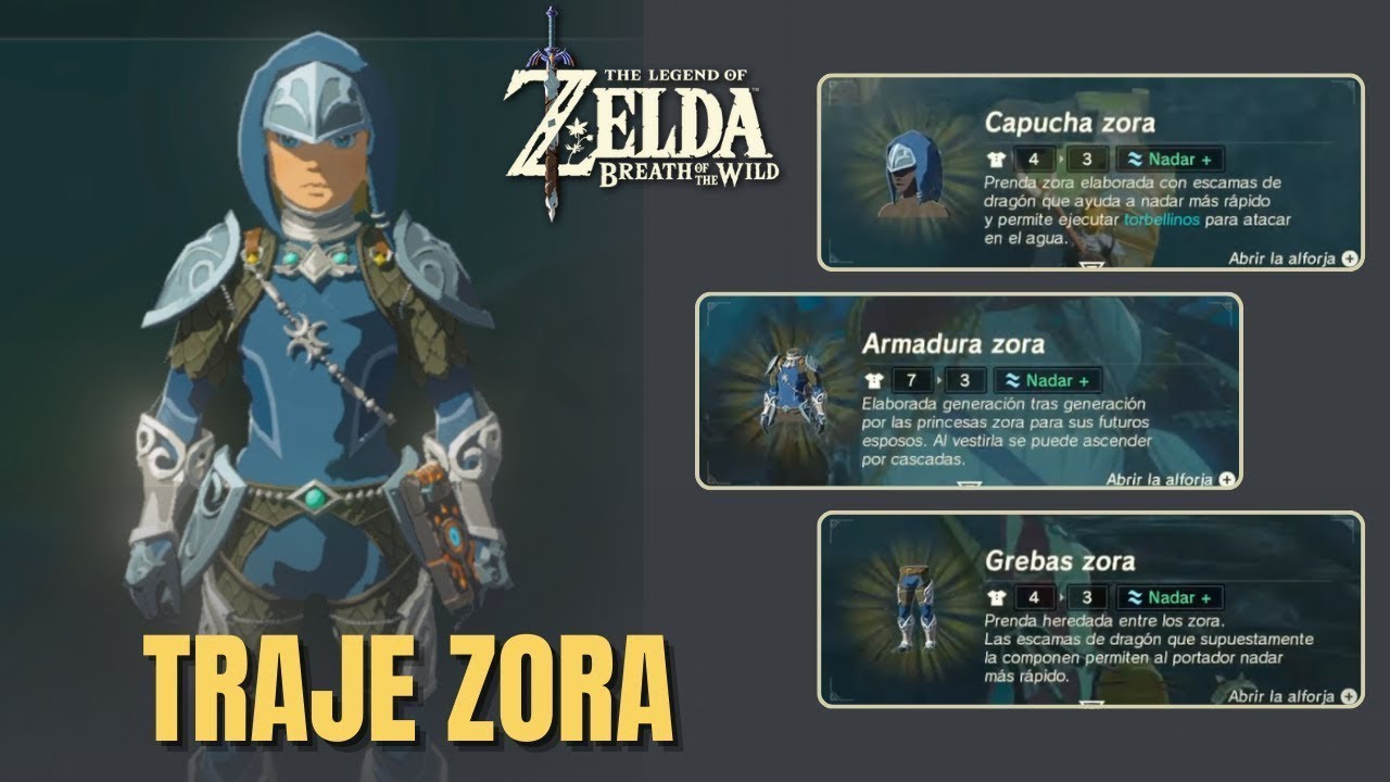 TRAJE ZORA The Legend of Zelda Breath of The Wild - YouTube