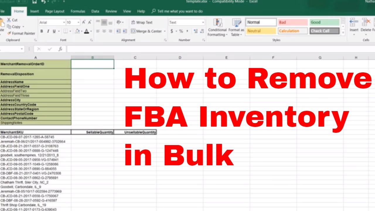 How to Remove some of your FBA Inventory in Bulk - YouTube