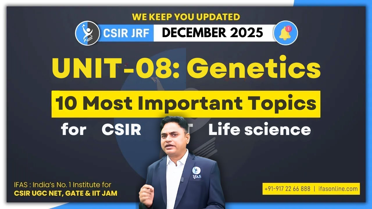 📢 10 Most Important Topics From Genetics (Unit 8) CSIR NET JRF Dec 2025 ...