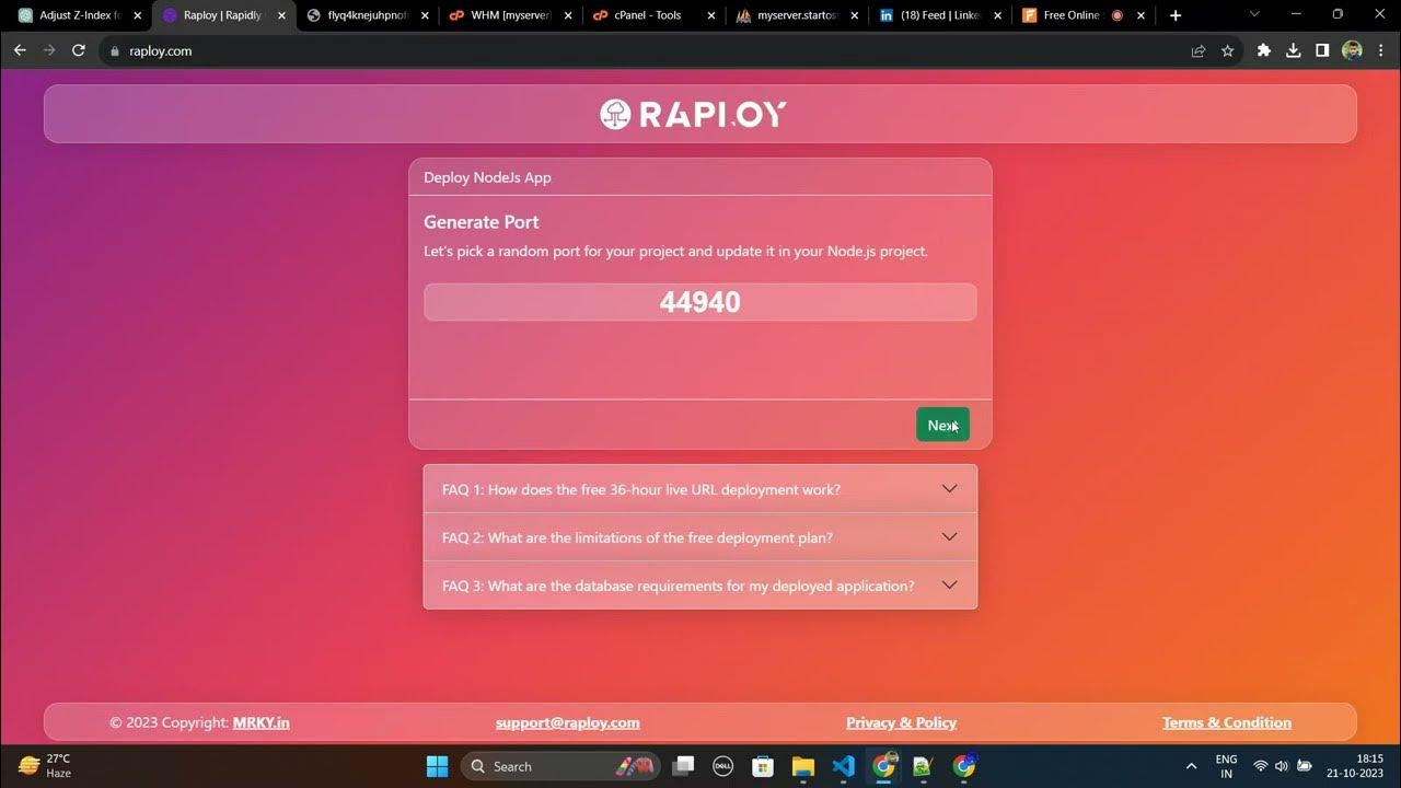 Raploy - Simplify Node.js Deployment | Launch Your App in Seconds! Free NodeJs hosting| Free # ...