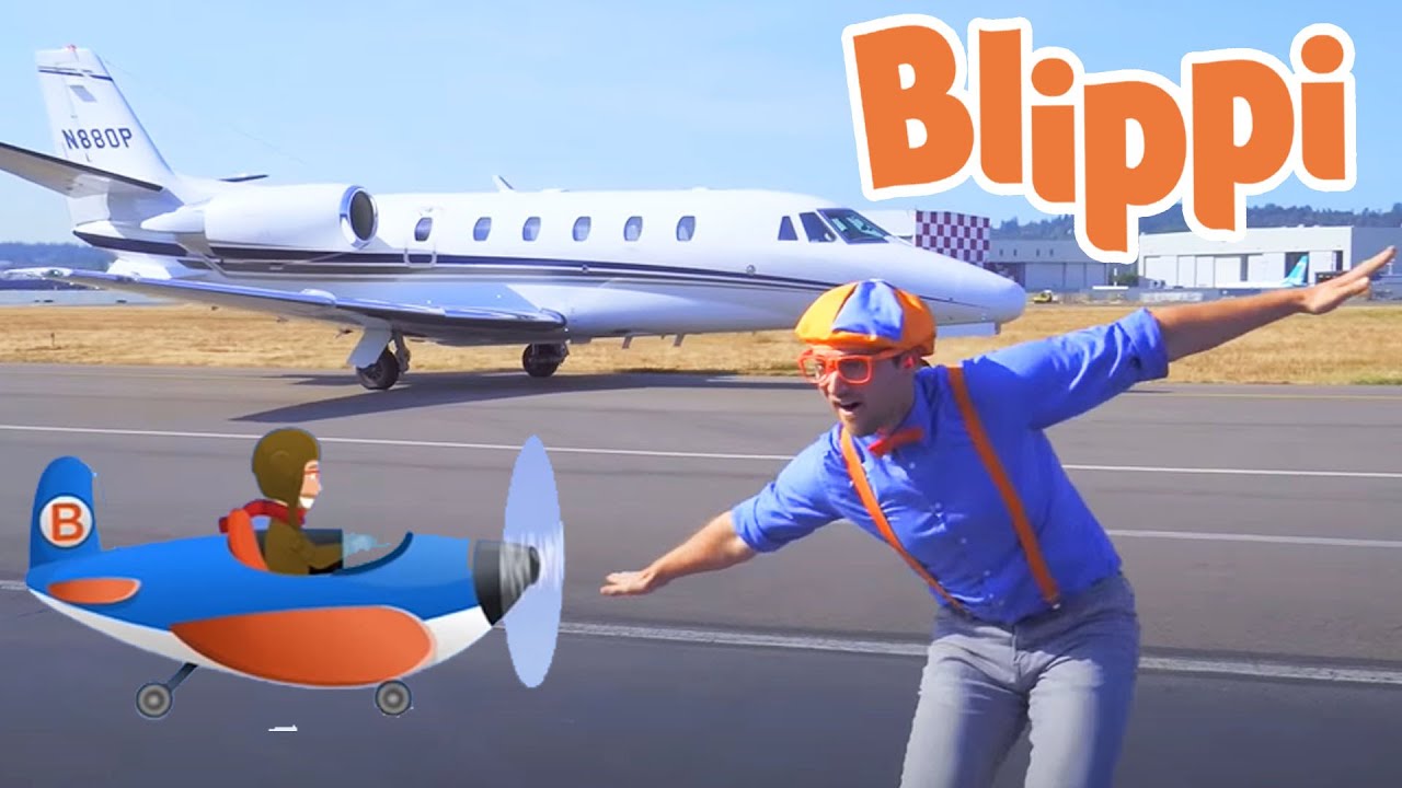 Blippi Explores A Private Jet To Learn About Planes For Kids | Learning ...