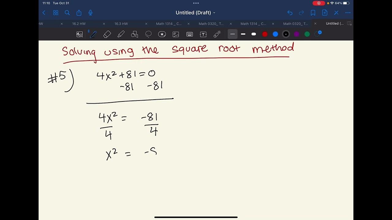 Solving using the Square Root Method Example 5 - YouTube