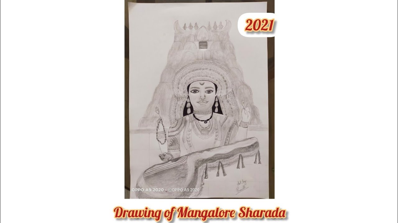 Drawing of Mangalore Sharada 🙏🏻🙏🏻 - YouTube