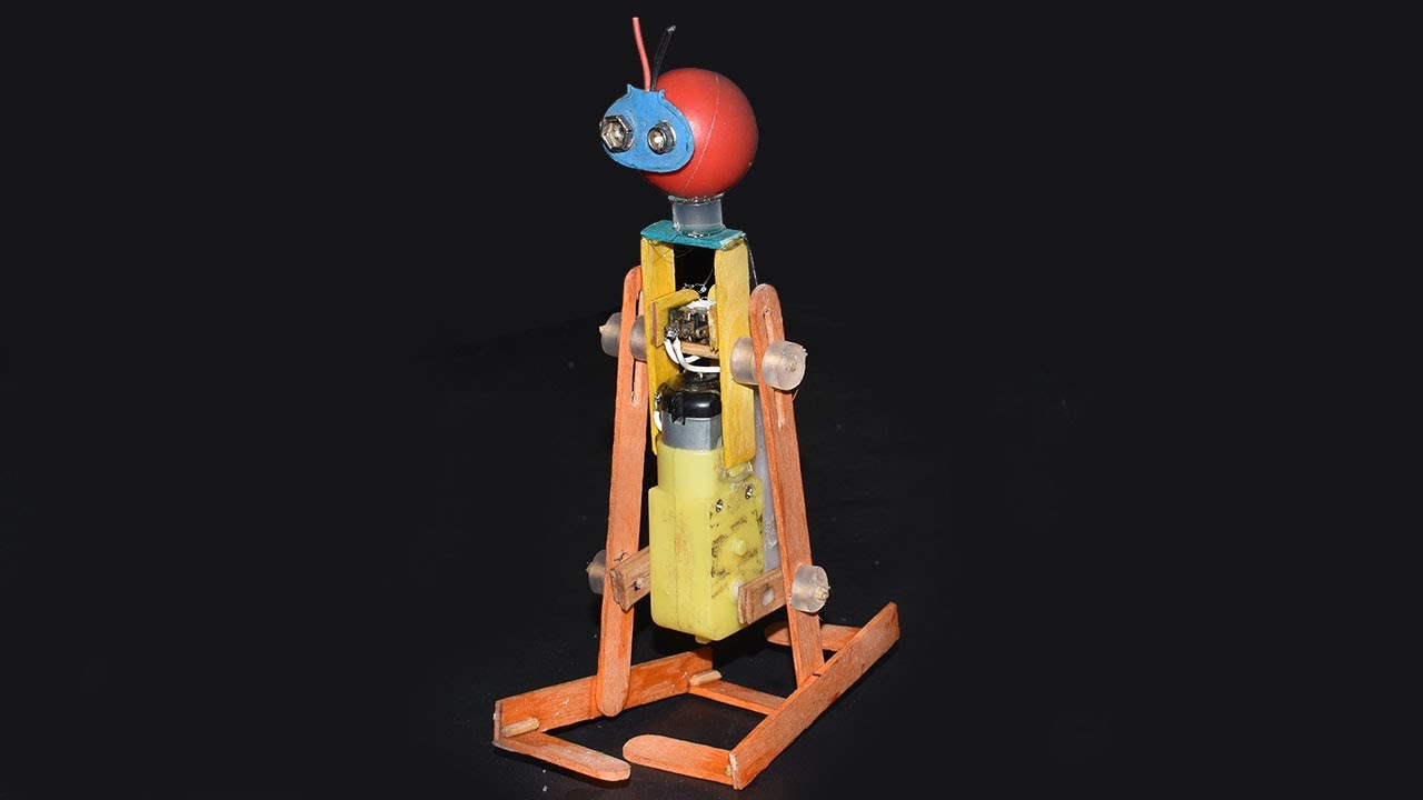 how to make a diy walking robot with gear motor | DM - YouTube