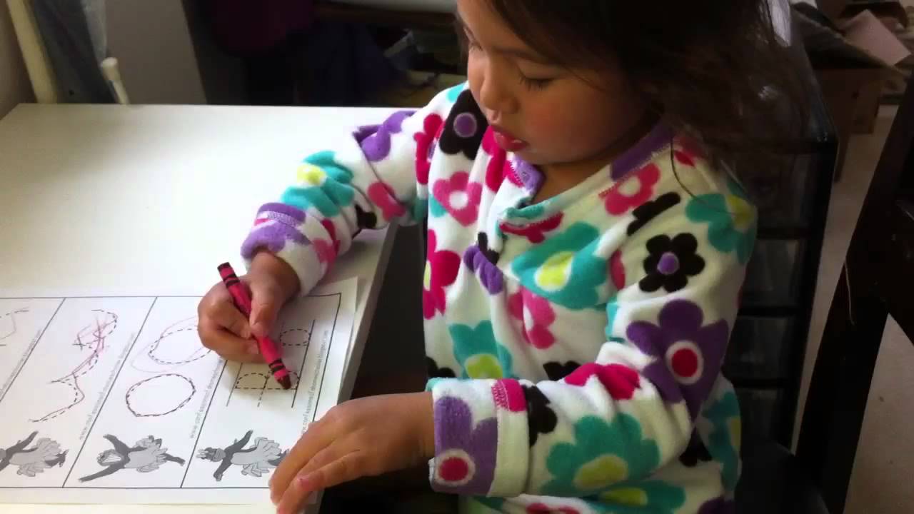 Tracing with crayon - YouTube