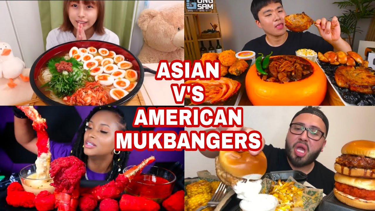 ASIAN vs AMERICAN mukbangers 🥵🤯 - YouTube