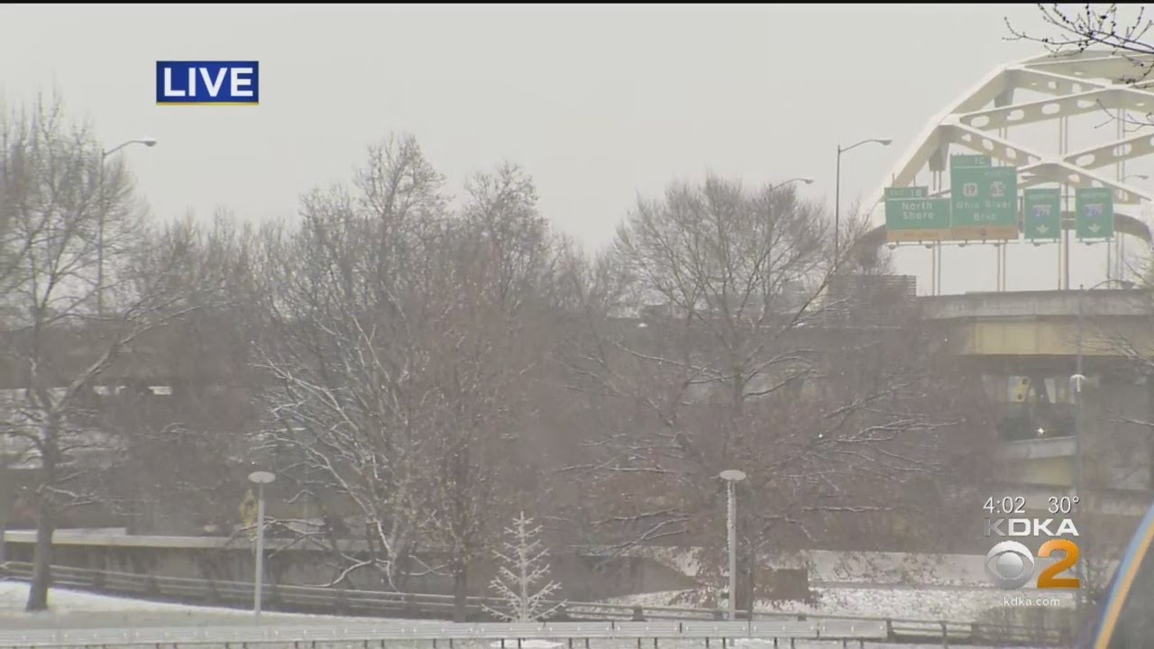 Snow Hits Pittsburgh Ahead Of Winter Storm Expected - YouTube